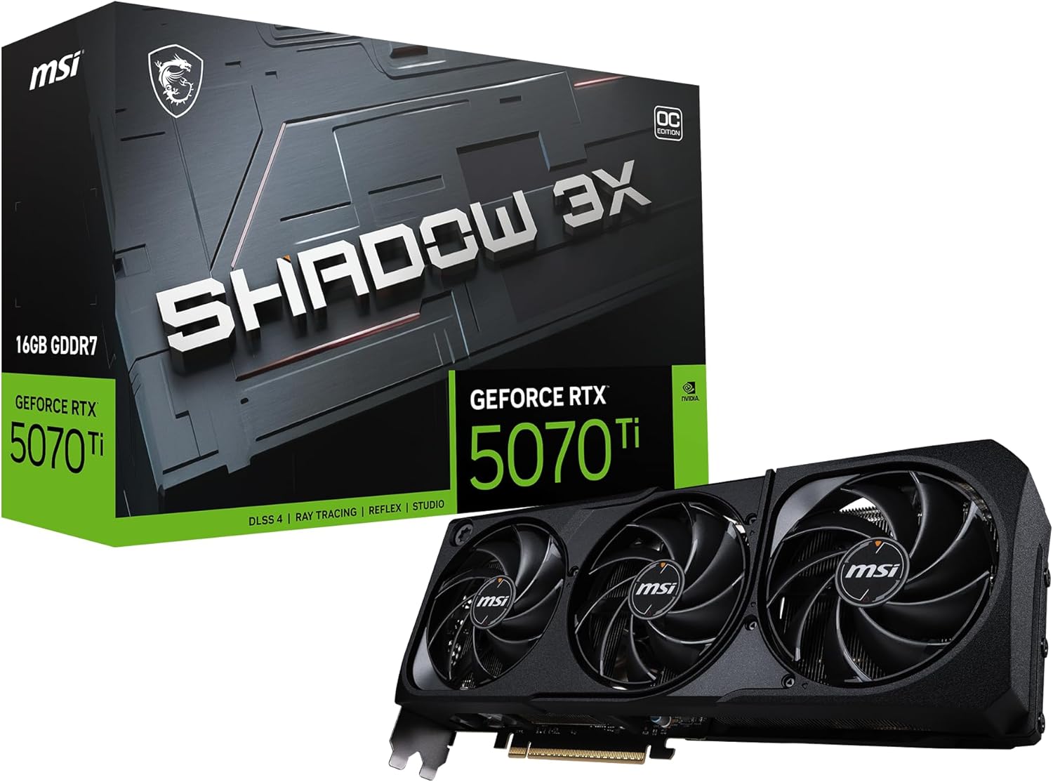 MSI GeForce RTX 5070 Ti 16GB Shadow 3X OC GDDR7 Gaming Graphics Card